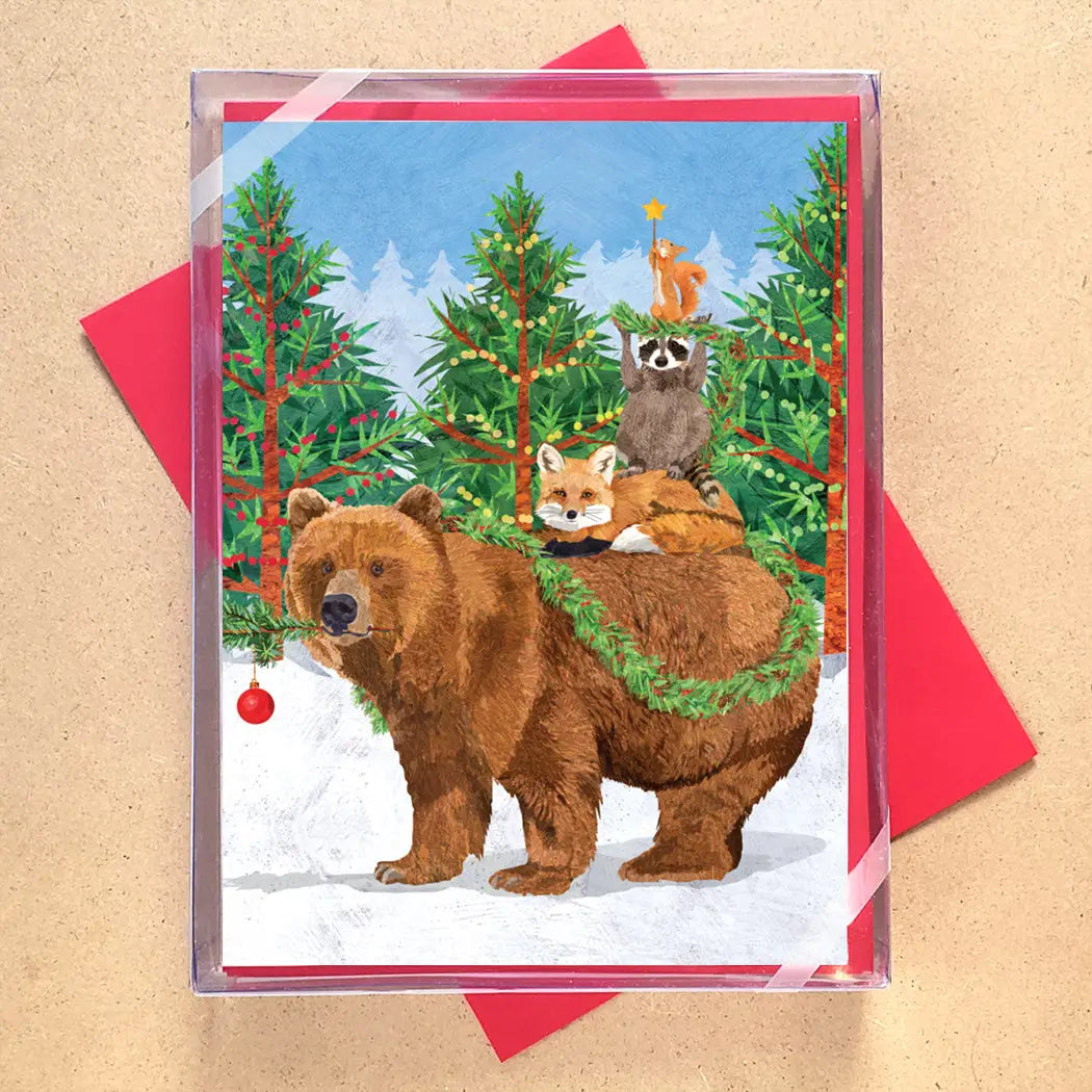 Boxed Holiday Cards - Woodland Creature Tree – Rhody Craft