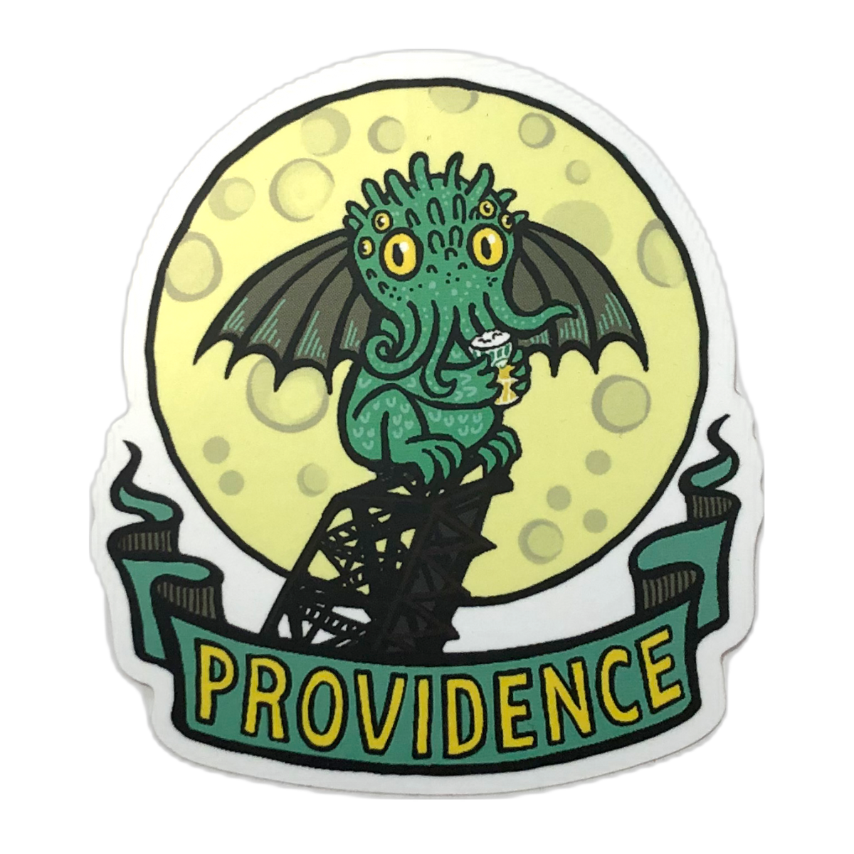 Sticker - PVD Thirsty Cthulhu (Bridge) – Rhody Craft